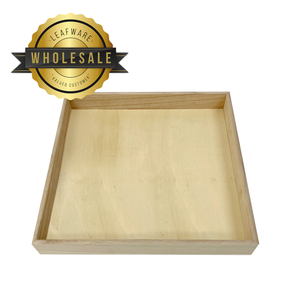 WHOLESALE - 12" x 12" x 1.25" Heavy Duty Wooden Tray (12 count/case) S ...